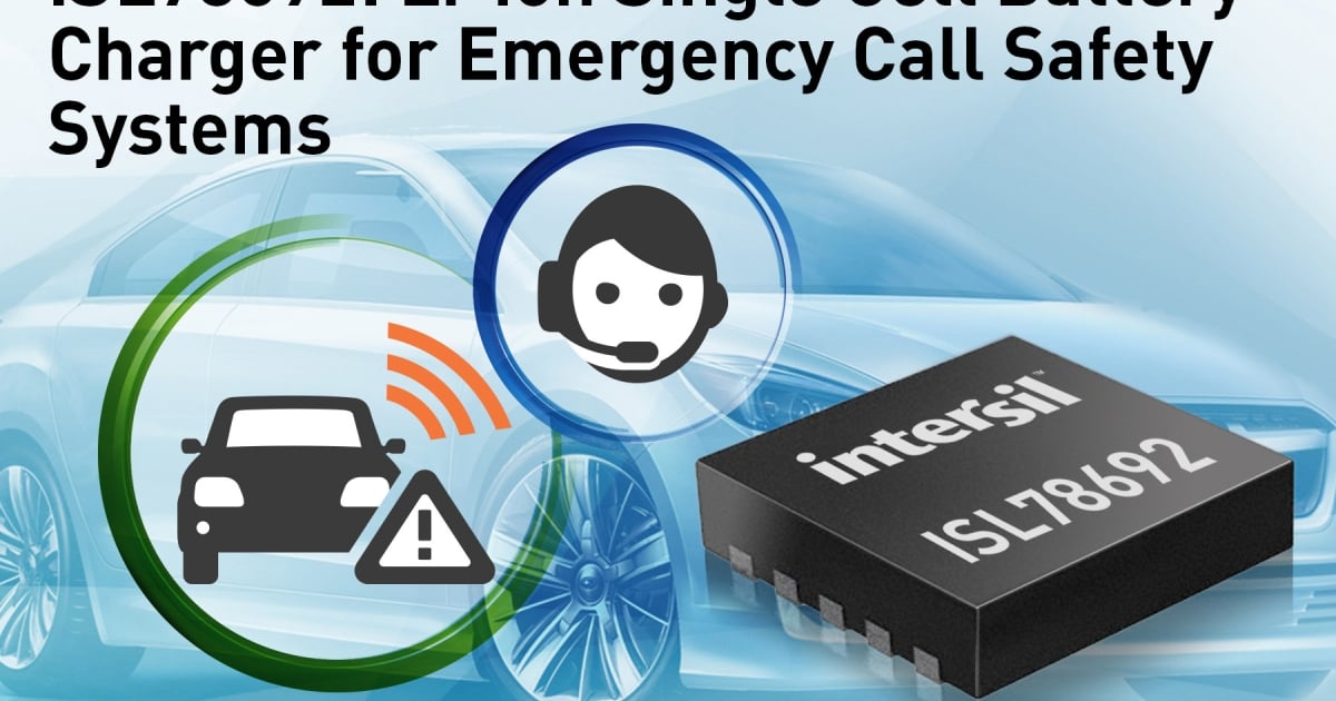 Intersil's Highly Integrated Li-ion Battery Charger Safeguards Backup ...