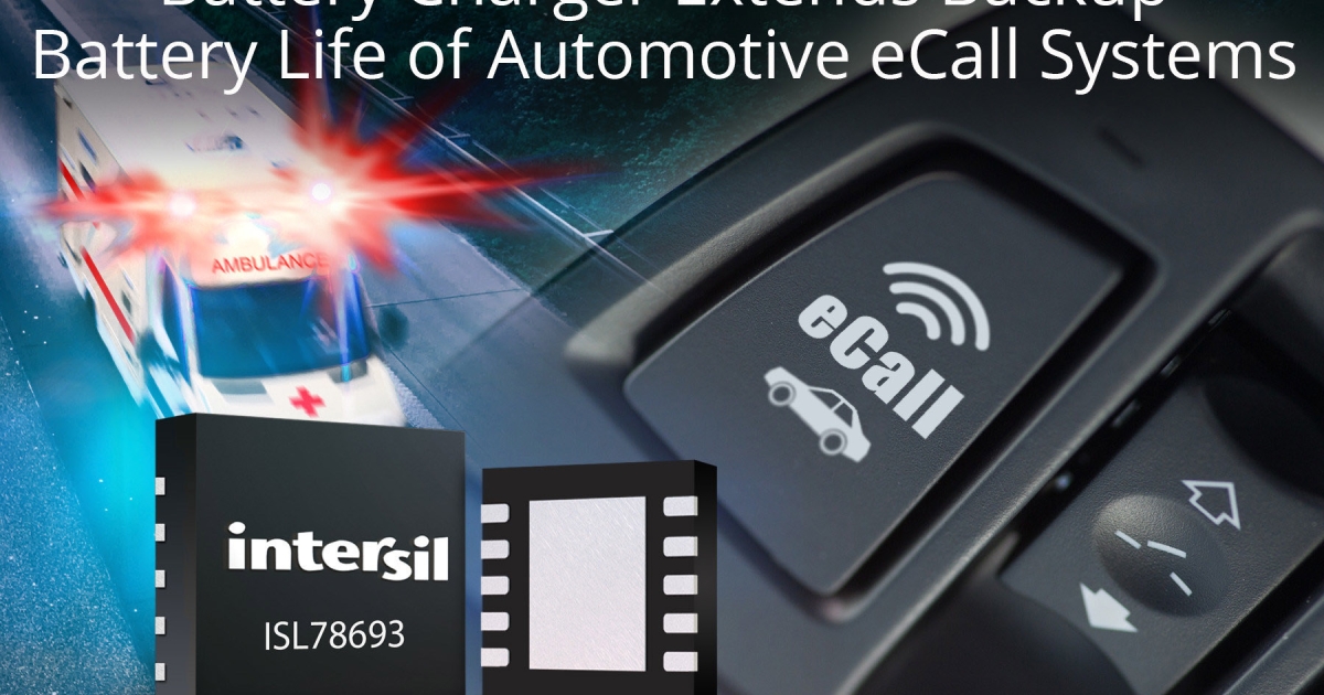 Intersil Battery Charger Extends Backup Battery Life of Automotive ...