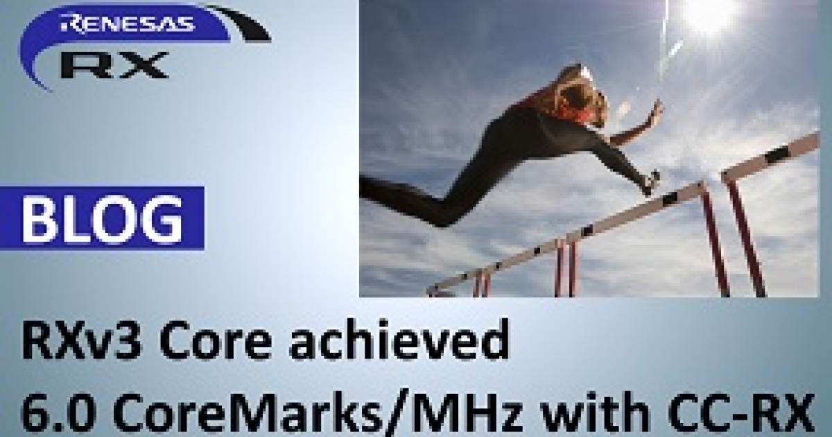 RXv3 Core has achieved 6.0 CoreMarks/MHz with CC-RX V3.04! | Renesas