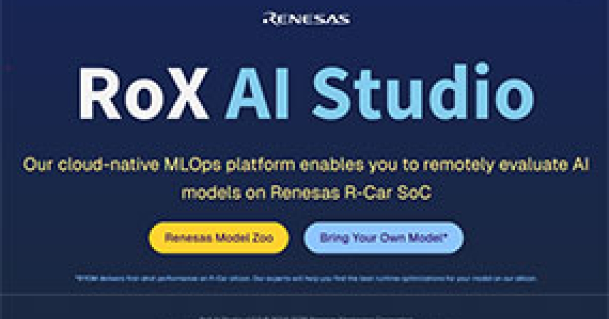 Accelerate Automotive AI Innovation with RoX AI Studio | Renesas ルネサス