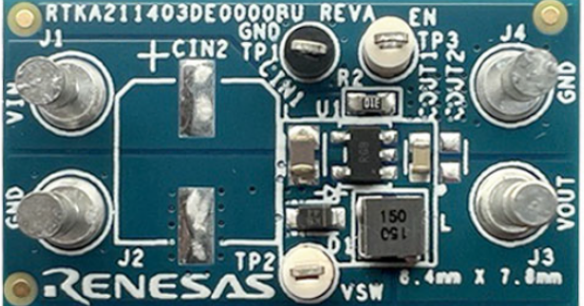 RTKA211403DE0000BU - RAA211403降圧評価ボード、入力電圧範囲7V～40V、固定出力電圧3.3V 300mA ...
