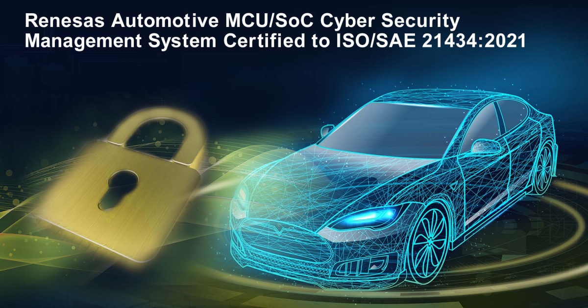Renesas Automotive MCU and SoC Cybersecurity Management Certified to ISO/SAE 21434:2021 | Renesas
