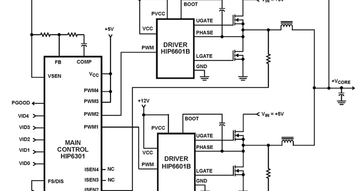 Hip6301 Microprocessor Core Voltage Regulator Multiphase Buck Pwm Controller Renesas ルネサス