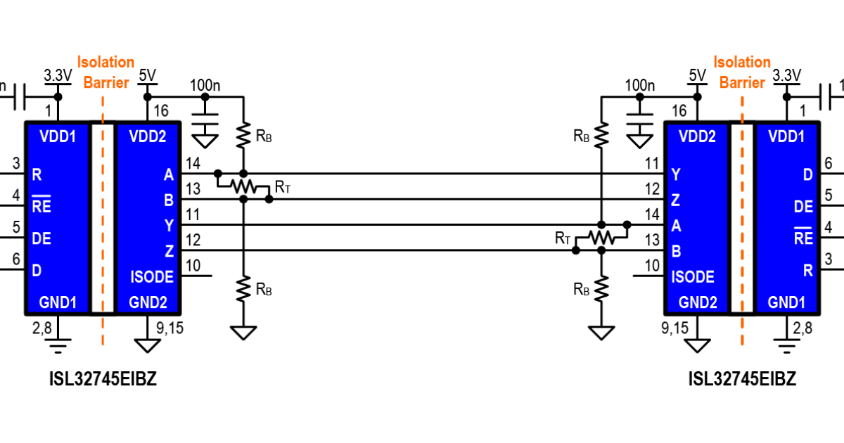 ISL32745E - 6kV VDE-Reinforced Isolated 40Mbps Full-Duplex RS-485 ...
