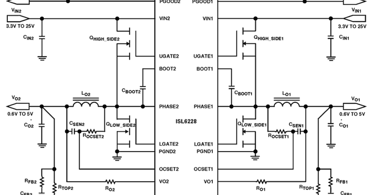 ISL6228 - High-Performance Dual-Output Buck Controller for Notebook Applications | Renesas