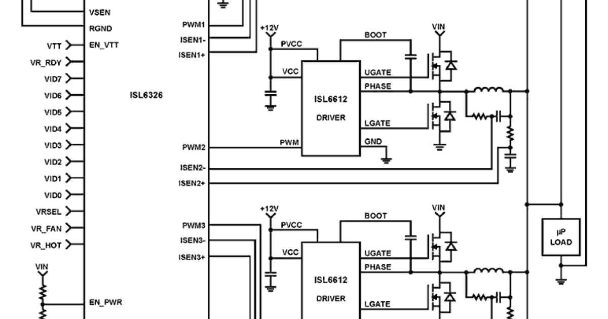 ISL6326 - 4-Phase PWM Controller with 8-Bit DAC Code Capable of Precision DCR Differential ...