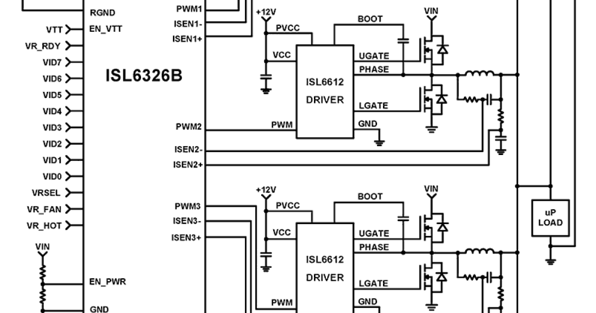 ISL6326B - 4-Phase PWM Controller with 8-Bit DAC Code Capable of Precision DCR Differential ...