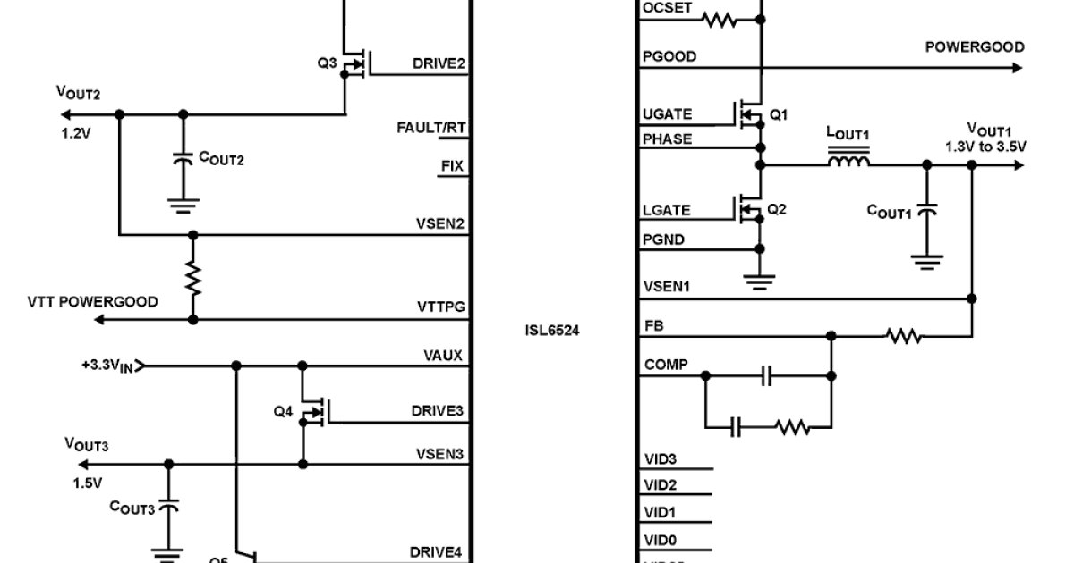 ISL6524 - VRM8.5 PWM and Triple Linear Power System Controller | Renesas