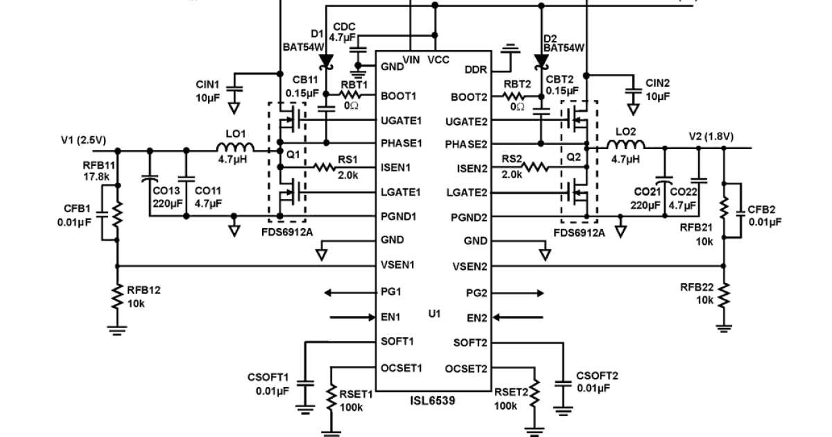 Isl6539 Wide Input Range Dual Pwm Controller With Ddr Option Renesas 4322