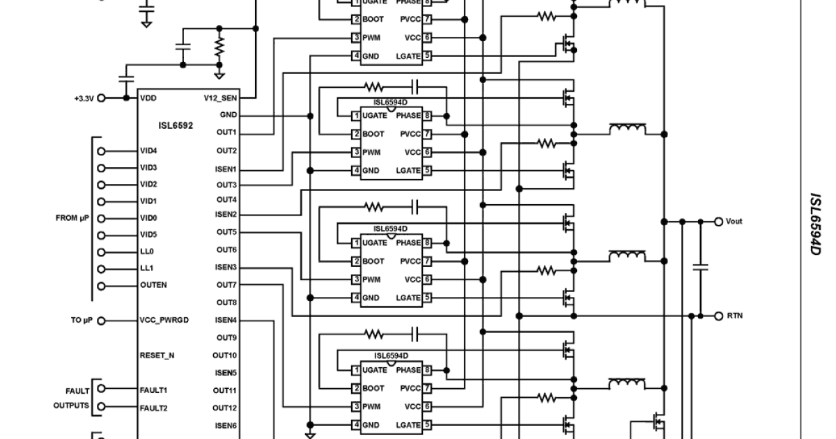 ISL6594D - Advanced Synchronous Buck MOSFET Driver with 3V PWM Interface and Advanced Protection ...