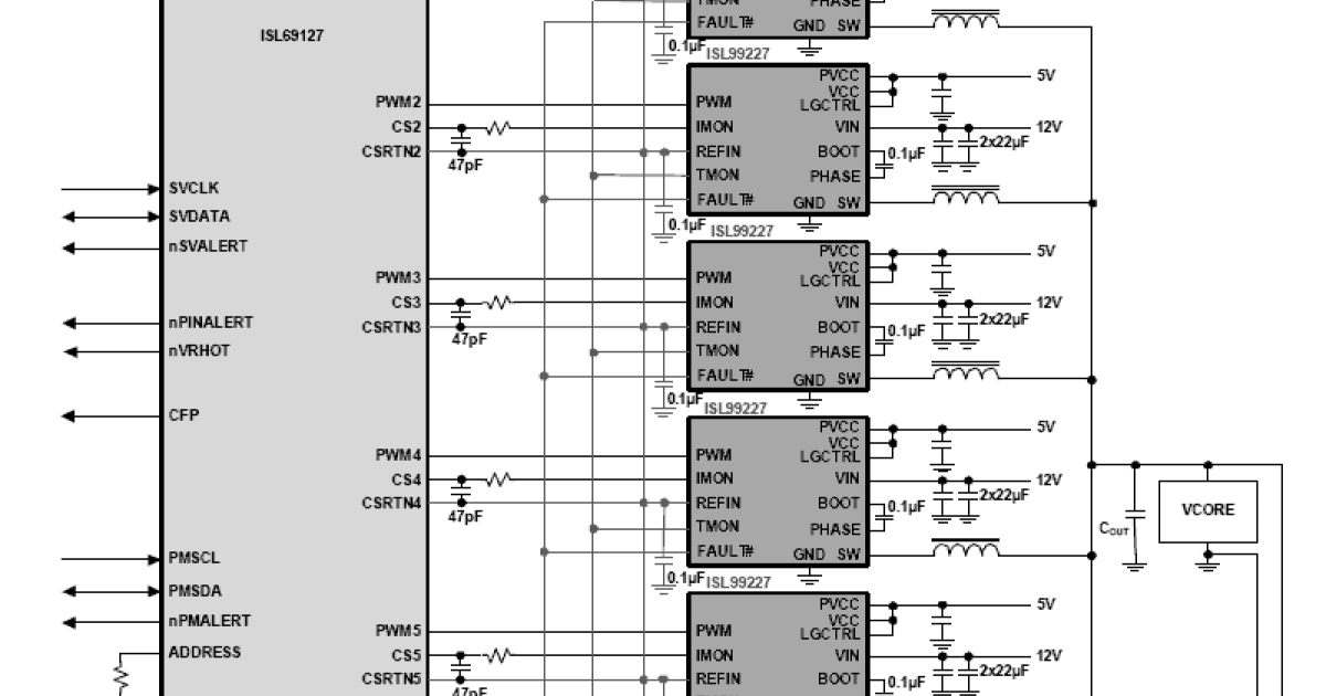 ISL69127 - Digital Dual Output 6+1-Phase VR13 PWM Controller | Renesas