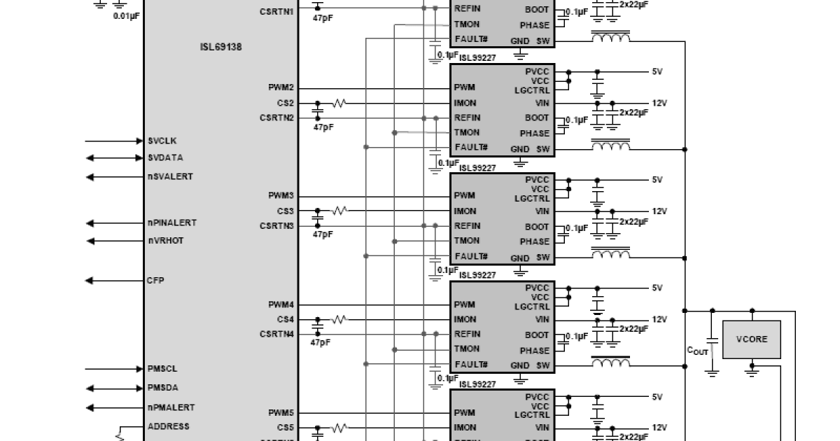 ISL69138 - Digital, Dual Output, 7-Phase Configurable, VR13/IMVP8 PWM Controller | Renesas