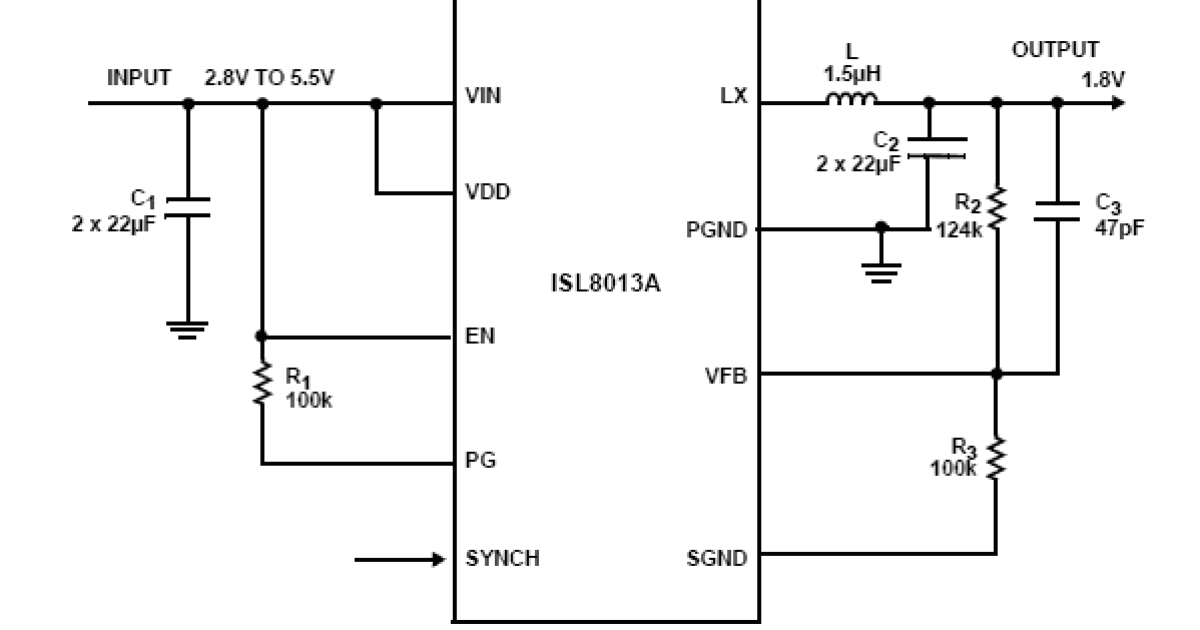 ISL8013A - 3A Low Quiescent Current 1MHz High Efficiency Synchronous ...