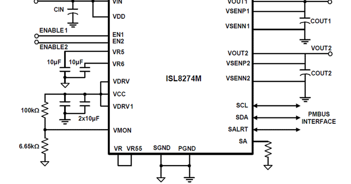 ISL8274M - 30A/30A Dual-Channel Digital PMBus Step-Down Power Module ...