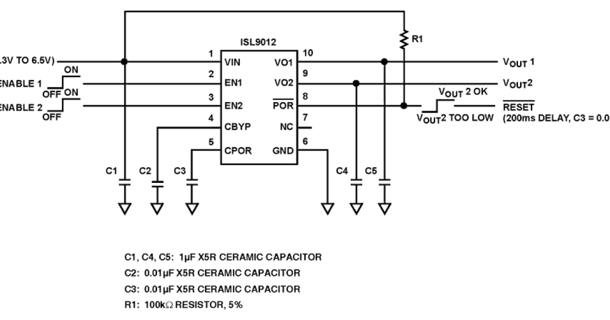 ISL9012 - Dual LDO with Low Noise, Low IQ, and High PSRR | Renesas