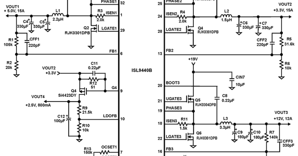 ISL9440B - Triple Step-Down PWM and Single Linear Controller with Programmable Soft-Start | Renesas