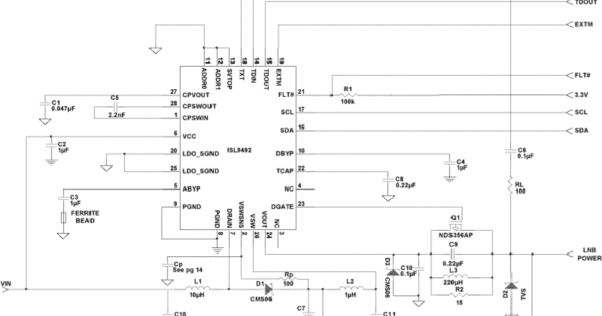 ISL9492 - Single Output LNB Supply and Control Voltage Regulator with ...
