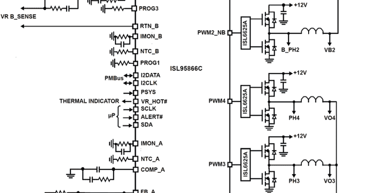 ISL95866C - 4+3 Multiphase R3 PWM Regulator for Intel IMVP8 Desktop CFL/CNL CPUs with SMBus ...