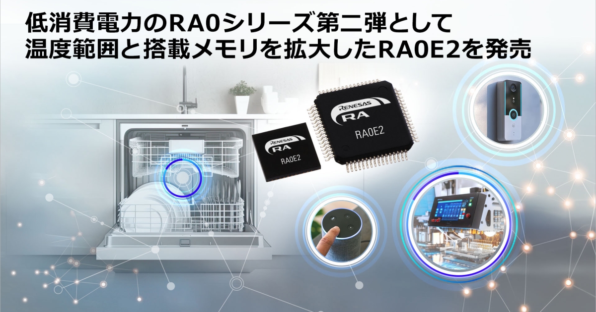 RAファミリを拡充し、ローエンドのRA0シリーズ第二弾として、動作温度範囲と搭載メモリを拡大した「RA0E2」を発売 | Renesas ルネサス